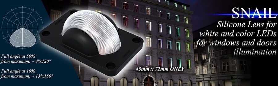 PLL2203SR, Khatod, snail lens , 4°x120° Windows & Doors Khatod led Lens ...